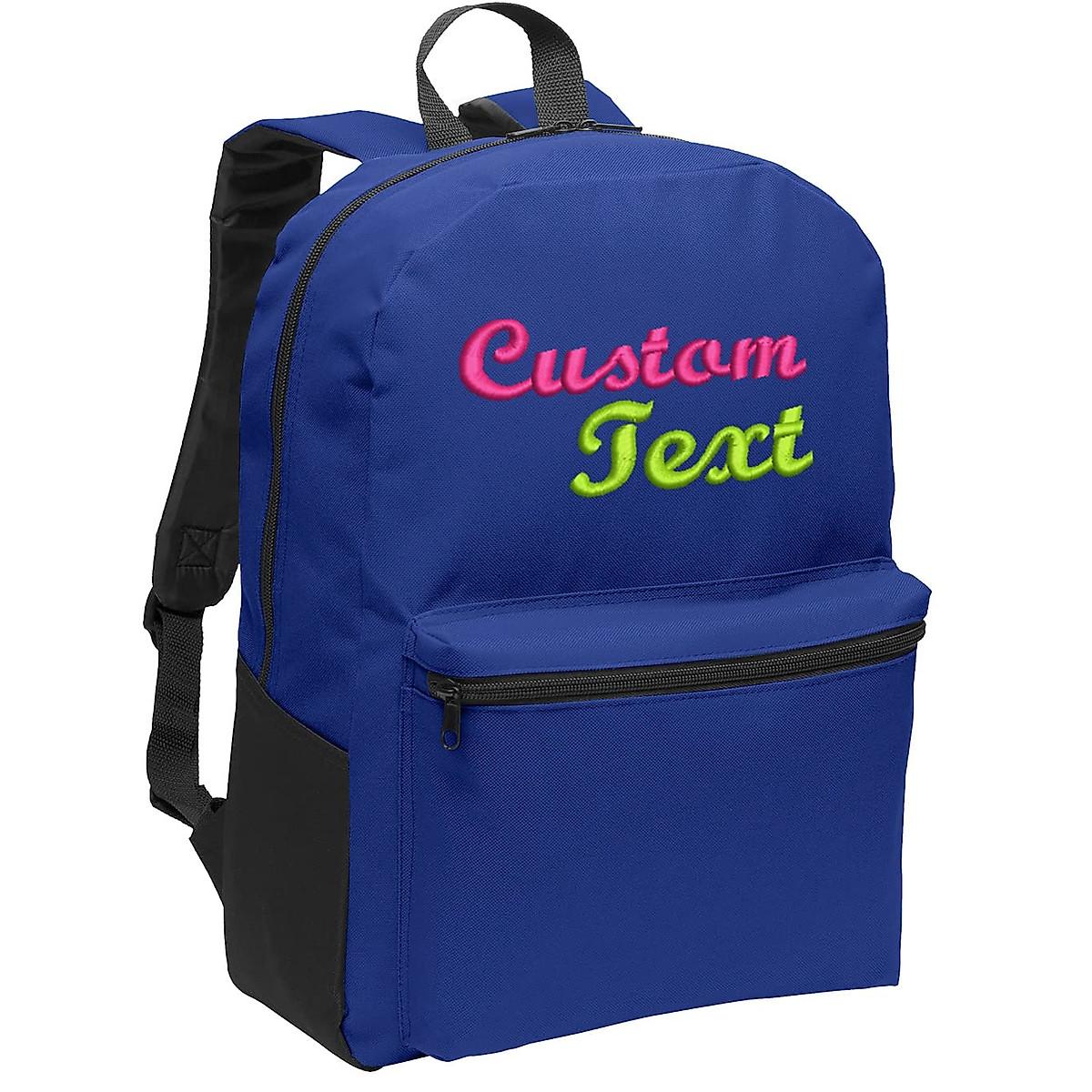 Personalized Casual Value Backpacks, Blue - Your Name - Customized Basic Backpack for School, Business