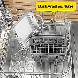 Small Roasting Pan with Beer Can Chicken Holder Set, E-far Stainless Steel Vertical Chicken Roasting Stand Rack with 9 Inch Square Drip Pan for Oven BBQ Grill Smoker, Heavy Duty & Dishwasher Safe