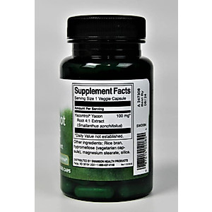 Swanson Yacontrol Yacon Root Extract 4:1 100 Milligrams 90 Veg Capsules (4 Pack)