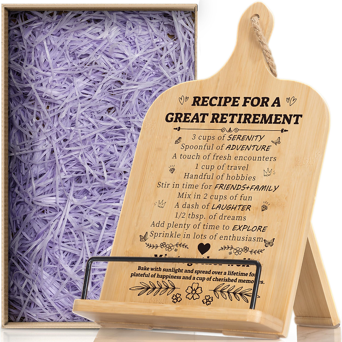 IKEDAS Retirement Gift for Woman, Cookbook Stand, Women Gift Ideas Cookbook Holder, Relaxation Gifts for Women, Recipe Book Stand, Cook Book Stand for Kitchen Counter, Thoughtful Gifts for Women