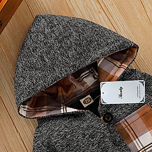 Baby Boy Clothes 1 Year Old Boy Fall Outfits Long Sleeve Plaid Sweatshirt Toddler Boy Outfits 12-18 Months Clothes Coffee