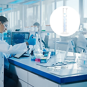 YOKIVE 4 Pcs Measuring Graduated Cylinder, Plastic Cylinder Tube with 2-Sided Metric Marking | for Chemical Measuring, Great for Lab, Daily Use (Clear White, 25ml)