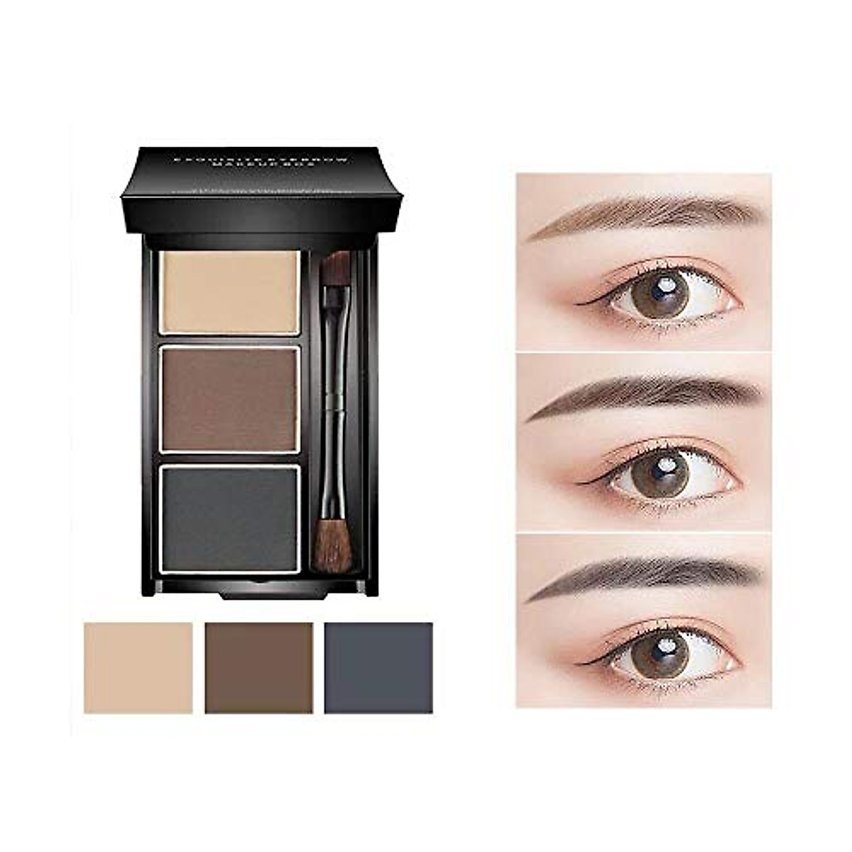 Makeup powder eyebrow powder 3-color eyebrow set-eyebrow color palette-beauty cosmetic eyebrow pencil for nose shadow-professional makeup eyebrow filler