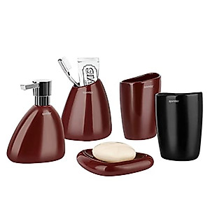WYKDD European-Style Bathroom Five-Piece Set Ceramic Toothbrush Cup Wash Set Bathroom Supplies Set