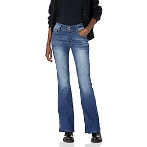 WallFlower Women's Flirty Curvy Flare High Rise Insta Stretch Juniors Jeans (Standard and Plus), Pia, 7