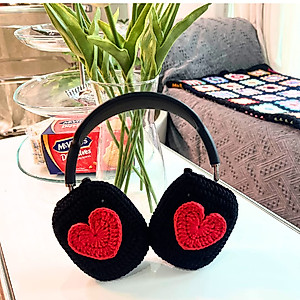 Apple Airpods Max Crochet Headphone Covers, Cute Airpods Max Case for Apple Headphones (Heart)