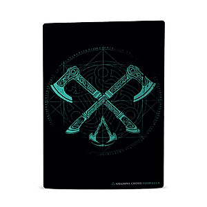 Head Case Designs Officially Licensed Assassin's Creed Dual Axes Valhalla Key Art Matte Vinyl Faceplate Sticker Gaming Skin Decal Cover Compatible With Sony PlayStation 5 PS5 Disc Edition Console