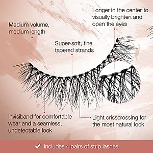 Ardell Strip Lashes Naked Lashes #421, 4 Pairs x 1-Pack