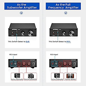 AIYIMA A3001 Mini Stereo Amp 200W Subwoofer Amplifier Class D Mono Amp with Full-Frequency & Sub Bass Home Audio Speaker amp