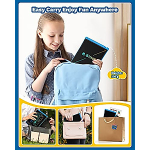 TEKFUN 2 Pack LCD Writing Tablet with 4 Stylus, 8.5in Erasable Doodle Board Mess Free Drawing Pad for Kids, Car Trip Educational Toys Birthday for 3 4 5 6 7 Girls Boys (2*Blue)