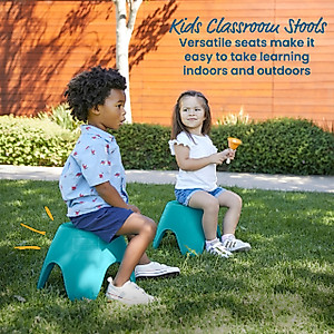 ECR4Kids Ayana Stool Set, Flexible Seating, Turquoise, 4-Pack