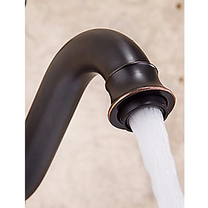 SJQKA-Faucet All copper bronze black European antique dish basin faucet kitchen faucet can rotate the general tap Basin