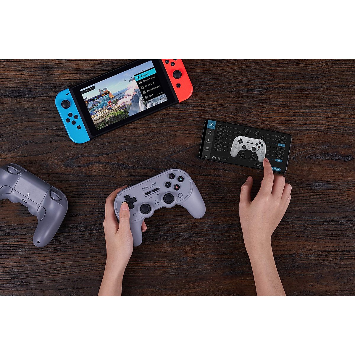 8BitDo Pro 2 Bluetooth Controller for Switch, PC, Android, Steam Deck, Gaming Controller for iPhone, iPad, macOS and Apple TV (Gray Edition)