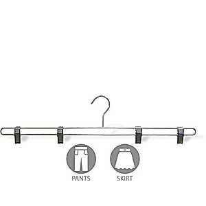 The Great American Hanger Company Extra Metal Bottom 4 Adjustable Cushion Clips, 22 Inch Long Chrome Perfect for Large Items or Textiles (Set of 50) Clothes Hanger, Polished