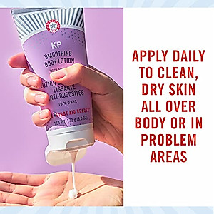 First Aid Beauty KP Smoothing Body Lotion – Chemically Exfoliates and Moisturizes with 10% Lactic Acid (AHA), Urea, Colloidal Oatmeal and Ceramides – 6 oz﻿