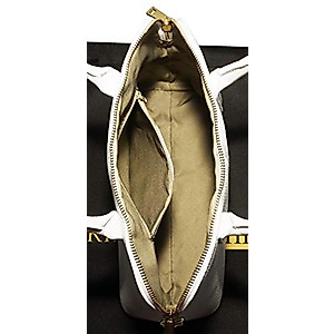 PRIMO SACCHI Italian Textured Dark Tan Leather Bowling Style Tote Grab Shoulder Bag Handbag Purse