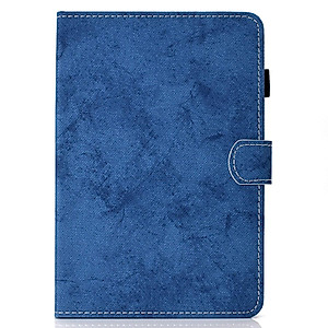 Samsung Galaxy Tab A 8.0 SM-T350 / T355 Case, MonsDirect Smart Denim Slim Wallet Case Protective Kickstand Auto Wake/Sleep Cover for Galaxy Tab A 8.0 inch Tablet SM-T350 / T355 2015 Release, Blue