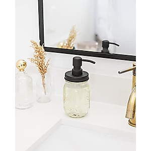 Jarmazing Products Mason Jar Soap Dispenser - Black - with 16 Ounce Ball Mason Jar - Made from Rust Proof Stainless Steel