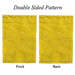 My Little Nest Seasonal Garden Flag Easter Yellow Cute Eggs Vertical Garden Flags Double Sided for Home Farmhouse Yard Holiday Flag Outdoor Decoration Banner 12"x18"