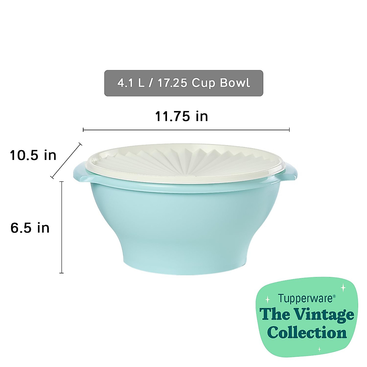 Tupperware Heritage 17.25 Cup Bowl - Vintage Light Blue