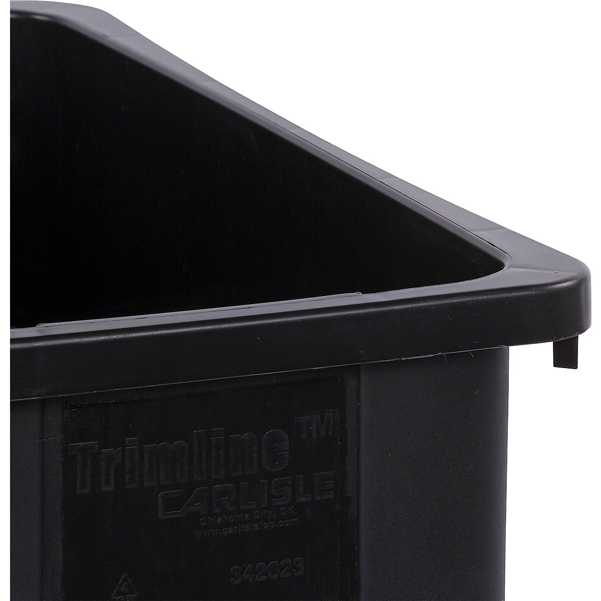 Carlisle FoodService Products 34202303 TrimLine Rectangle Waste Container Trash Can Only, 23 Gallon, Black