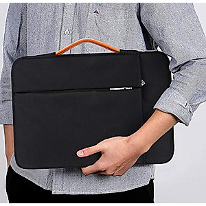 Lacdo 360° Protective Laptop Sleeve Case for 15 inch New MacBook Air M2 2023 A2941, 15 inch MacBook Pro A1990 A1707, Dell XPS 15 Plus 2022-2020 Computer Bag, Shockproof, Water-Resistant, Black