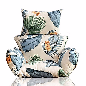 Hanging Chair Cushion, Cushions for Hanging Egg Chair,Washable Swing Chair Cushion, Thicken Patio Hanging Egg Chair Pad, Garden Hanging Basket Chair Seat (Only Cushion)(Hawaiian Style)