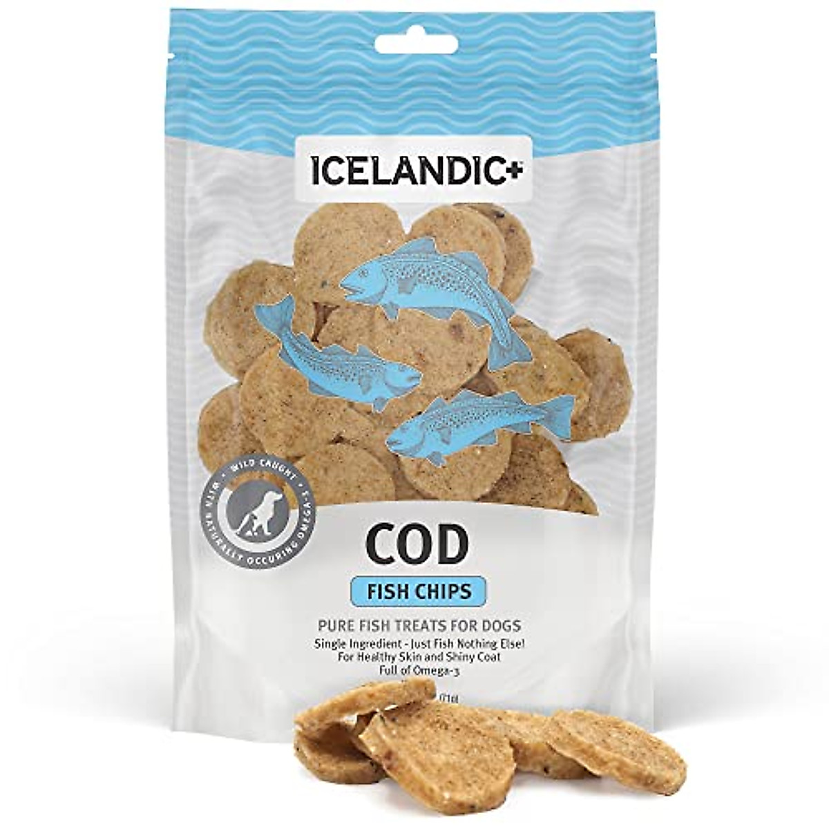 Icelandic+ Plus Cod Fish Chips Dog Treat 2.5-oz Bag