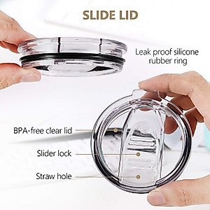 mininoo Stainless Steel Insulated Coffee Mug Cup with Handle,12OZ Double Wall Vacuum Travel Coffee Tumbler Mug with Lid Marble 2 Pack