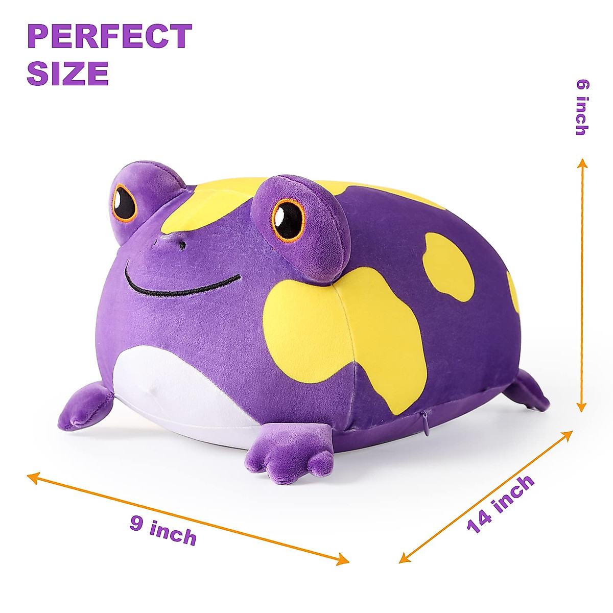 Ditucu Cute Frog Plush Pillow Mommy 14 inch with 2 Babies Plushie Super Soft Kawaii Stuffed Animal Toys Crown Frogs Decor Gifts for Kids Green (Frog Family)