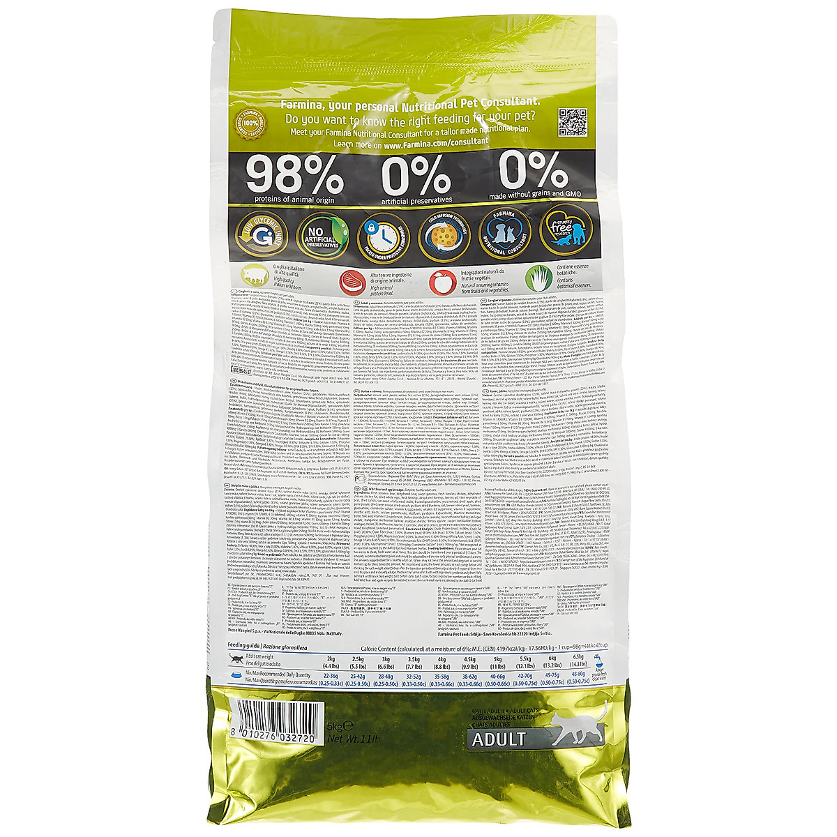 Farmina Natural & Delicious Grain Free Boar and Apple Adult Cat, 11 lb bag