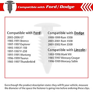 OTUAYAUTO 30PCS Interior Door Panel Clip, Fasteners Retainer Clips Replacement for Ford All Models and Dodge, Replace OEM: N805155-S 6505878-AA