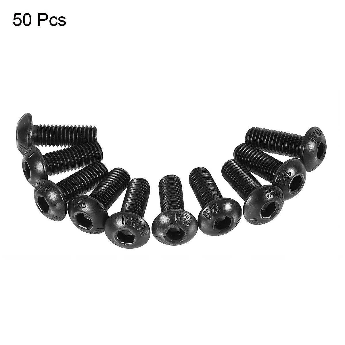 uxcell M5x14mm Hex Socket Button Head Cap Bolts Screws Carbon Steel 50pcs