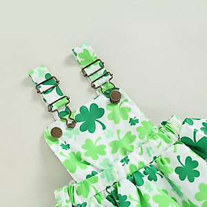 Bowanadacles Kid Toddler Baby Girl St. Patrick 's Day Outfit Long Sleeve High Collar Top Shirt Suspender Cake Skirt Clothes (Green, 18-24 Months)