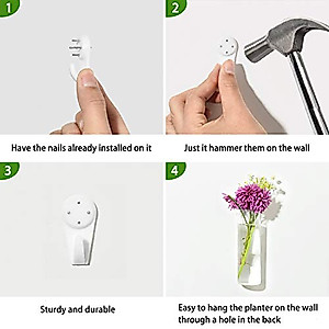 Vumdua Wall Hanging Planters, 4 PCS Glass Planters Hanging Glass Terrarium, Glass Plant Containers Wall Vase Perfect for Propagating Hydroponic Plants Home Garden Wedding Decor