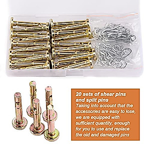 20 pcs Shear Pin and 20 pcs Cotter Pins for Snowblower,Apply to 738-04124 and 714-04040 Snow Blowers Parts Replacement