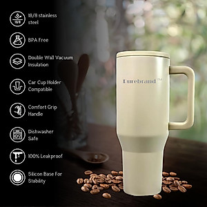 40 oz Tumbler. 100% Leak-Proof Splash-Proof Spill-Proof Lid with Handle and Flip Straw. Double Wall Vacuum Insulated Stainless Steel for Hydration at Home Office Car Gym and Playgrounds (Black)