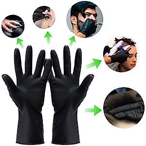 Hair Dye Gloves,Professional Hair Coloring Accessories for Hair Salon Hair Dyeing,2pcs（1 left+1 right）,black