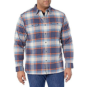 Amazon Aware Men's Regular-Fit Long-Sleeve Flannel Shirt, Blue Plaid, X-Large