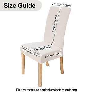 Smiry Velvet Stretch Chair Covers for Dining Room Set of 2, Soft Fit Removable Washable Kitchen Parsons Chair Slipcover Protector, Cream