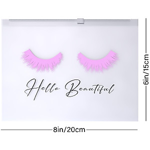 BRAWNA 60 Pck Reusable Travel Makeup and Accessory Bag - size 6x8 in - Pink Lash Bags, Case for Makeup Brushes in Bulk, Cute Collection