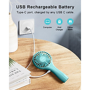TriPole Mini Handheld Fan Battery Operated Small Personal Portable Fan Speed Adjustable USB Rechargeable Fan Cute Design Powerful Eyelash Fan for Stylish Kids Girls Women Men Indoor Outdoor Travelling