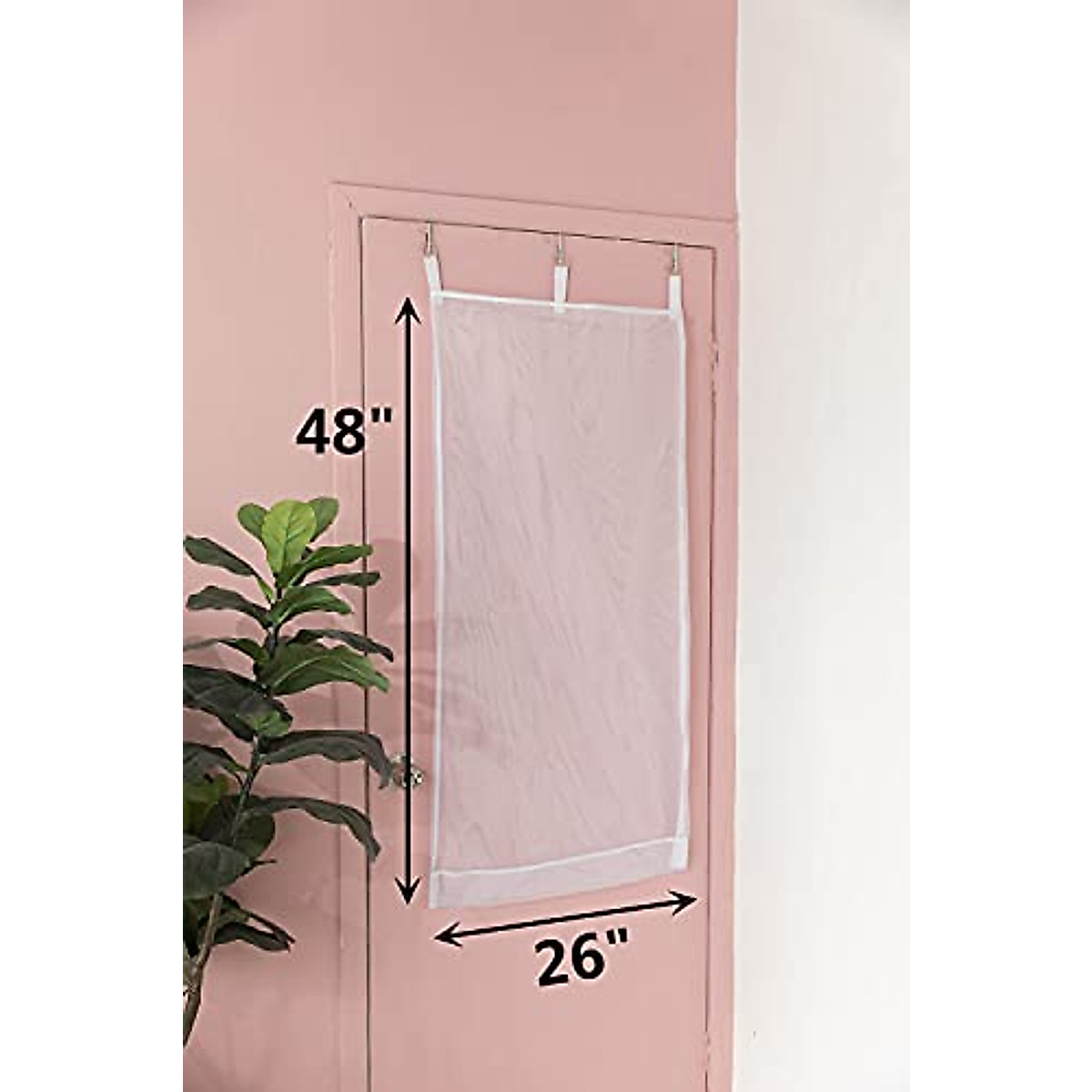 ALYER Ultra Large Door Hanging Mesh Laundry Hamper Basket,Collapsible Stuffed Animal Storage Bag Organizer (White)