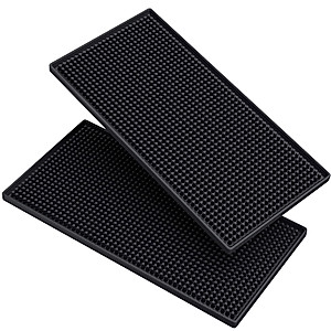 Noverlife 2PCS Barber Work Station Mat for Salon, Flexible PVC Heavy Duty Antiskid Rubber Mat for Stations, Service Mat Cushion for Bar, Heat-Resistant Pad Tools for Styling Hair Dryers Hair Trimmers