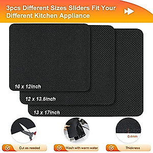 Advantez Heat Resistant Mat for Air Fryer, 3Pcs Multi-size Heat Resistant Mat with Sliders Function, Reusable Kitchen Countertop Protector Mat for Air Fryer Coffee Maker Blender Microwave