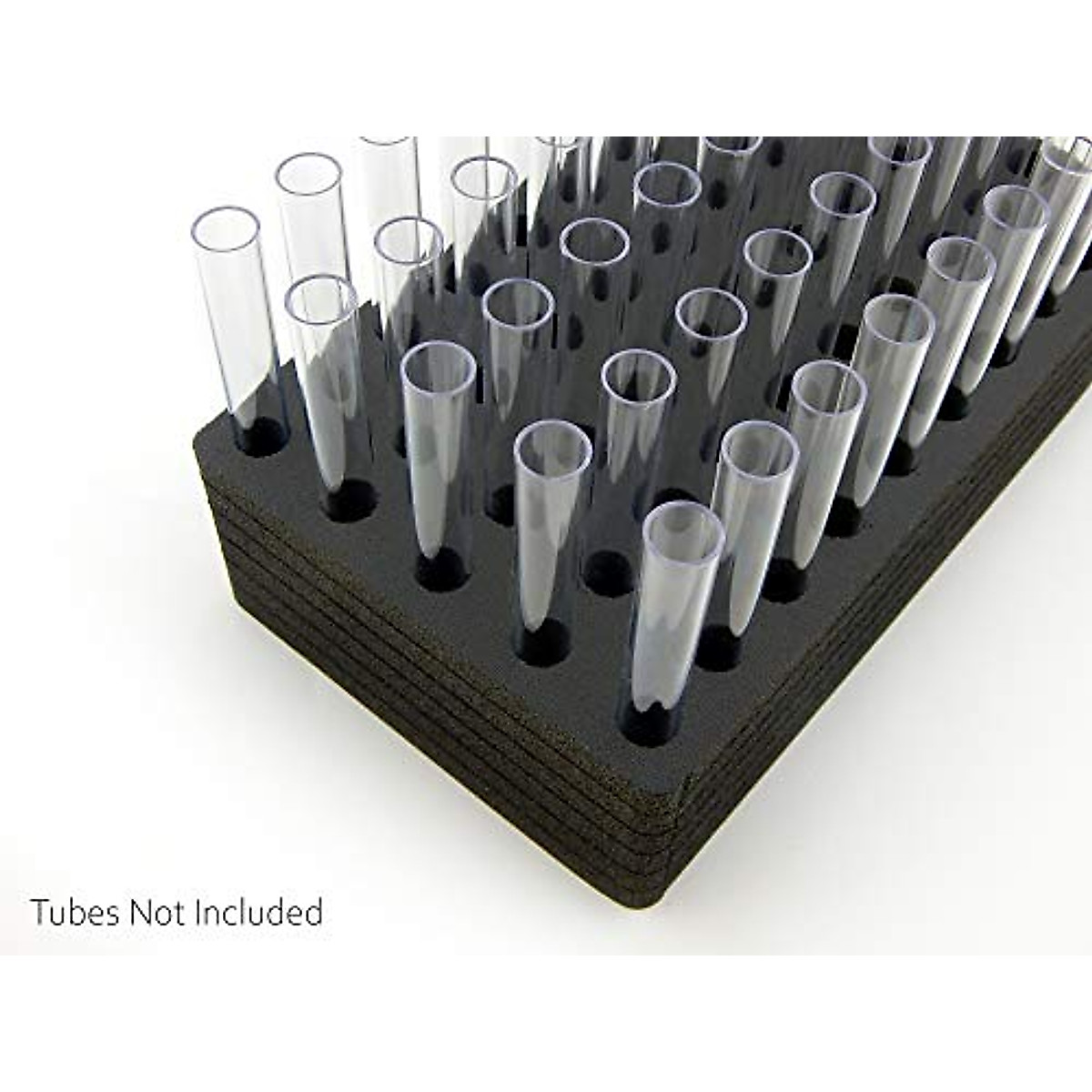 Polar Whale Test Tube Rack Black Foam Storage Rack Organizer Stand Transport Holds 50 Tubes Each Fits up to 12mm Diameter Tubes