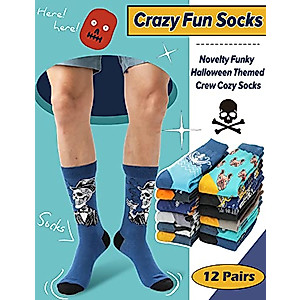 Funny Socks for Women Men Fun Cozy Crazy Cute Novelty Fashion Gift Breathable Cotton Boot Socks Stocking Stuffers（Cute - Animal Style A（12 Pairs）,L)