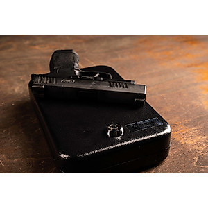 Lockdown Keyed Compact and Subcompact Handgun Vault with All Steel Construction, TSA Approval and CA DOJ Certification for Secure Storage and Travel