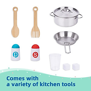 TOOKYLAND Kids Kitchen Playset, Wooden Chef Play Kitchen for Toddler with sink,oven,range Hood,stove,ice maker and microwave, Prefect Kitchen Toys for Toddlers as Gift