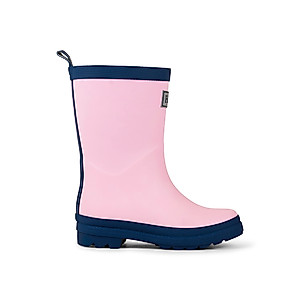 Hatley Unisex Kid's Solid Rain Boots, Pink & Navy, 11 Little Kid